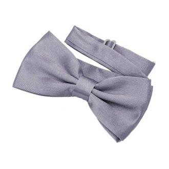 DonDon Edle platingraue Fliege bzw. Schleife mit Haken - bereits gebunden und verstellbar