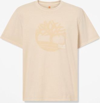 Timberland St&uuml;ckgef&auml;rbtes T-Shirt mit Logo-Grafik f&uuml;r Herren in Beige, Herren, Beige, Gr&ouml;&szlig;e