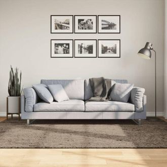 vidaXL Teppich istan Hochflor Gl&auml;nzend Grau 160x230 cm Vidaxl