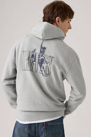 Levi's Sweat À Capuche Graphique Relaxed - Homme - Gris / Ssnl Serif Cowboy 3 Mid Tone Heather Grey - XL
