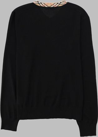Burberry Merino Wool Check Sweater - Black