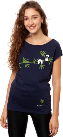 FellHerz Faultier dunkelblau - Damen T-Shirt Bio & Fair 100% Bio-Baumwolle nachhaltig öko alternativ Fee Mädchen Bambus Baum AST Organic (XL)