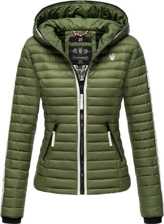 Navahoo Damen Jacke Steppjacke &Uuml;bergangsjacke gesteppt Herbst Kapuze B811 [B811-Kim-Pri-Dusty-Olive-Gr.XS]
