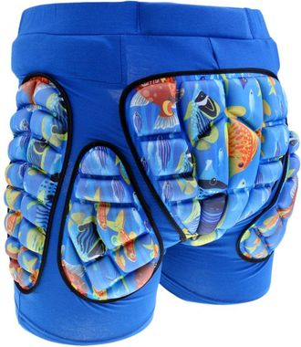 MagiDeal Kinder Protektorshorts Gepolstert Shorts Kurz Schutzhose für Skifahren Snowboard Inline Skating Fahrrad, Blau, M