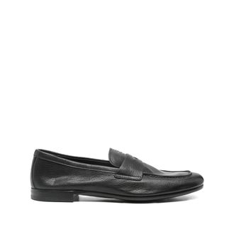 Prada Leather Band Logo Loafers