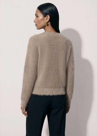 Madeleine Strickpullover Flauschiger Pullover mit Kaschmir Klassischer Rundhalsausschnitt, lange &Auml;rmel & gerippte B&uuml;ndchen