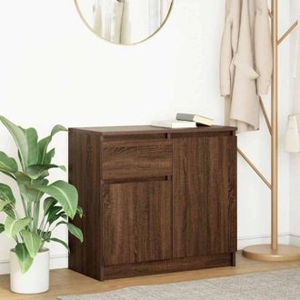 vidaXL Sideboard mit Schublade Braun Eichen-Optik 71x35x65 cm - Vidaxl