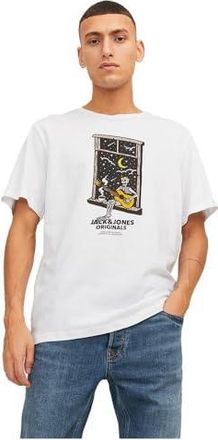 Jack & Jones Jorafterlife T-Shirt SS Crew Neck Sn Polo, Blanc éclatant, XXL Homme