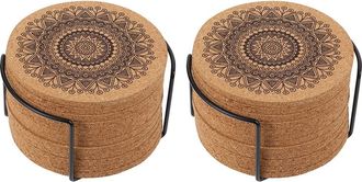 Cabilock Runde Holzuntersetzer F&uuml;r Tassen Sch&uuml;sseln Und Topf Als Tassenmatte Und Tischunterlage Mit Anti-rutsch-Funktion Und W&auml;rmeisolierung F&uuml;r Zuhause