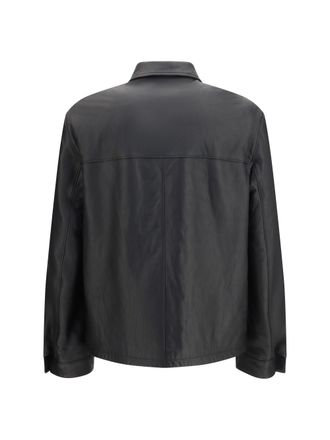 Prada Mens Nappa Leather Jacket Nero Lamb Ovis Aries