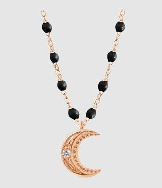 Gigi Clozeau Collier Lune Diamant Mini R&eacute;sine Or