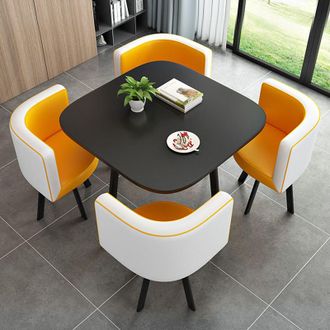 Generic Essgruppe in Tresenh&ouml;he, K&uuml;chen-Esstisch- und Stuhlset, 5-teilige Fr&uuml;hst&uuml;cksbar-M&ouml;bel mit 1 Tisch und 4 St&uuml;hlen