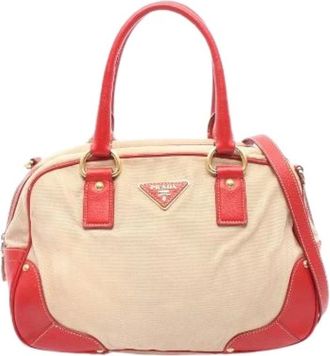 Prada Pre-owned 2way Canvas Leather Handbag - Femme - Pre-owned - Multicolore - Taille: ONE Size