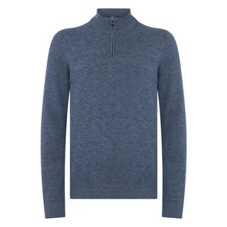 Fedeli Dunkelblauer Pullover mit hohem Kragen elegant - - Knitwear - Herren - Blau - L