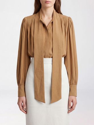 Khaite Chemise en pure soie &agrave; col lavalli&egrave;re et manches longues