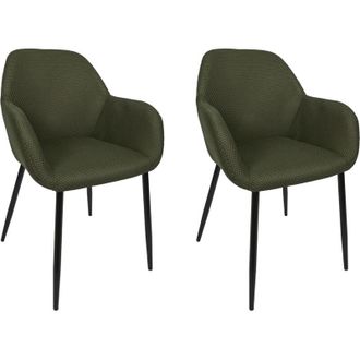 The Home Deco Factory Fauteuil Atome Kaki - Lot De 2