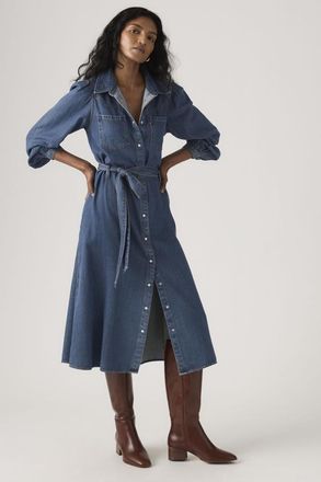 Levi's Journey Lightweight Langarm-Maxikleid - Damen - Blau / Blau