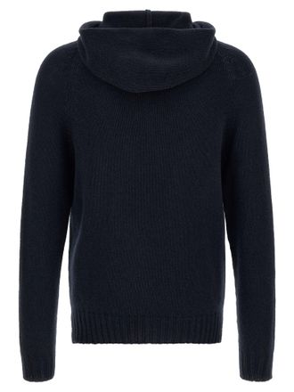 Maryya Cashmere-Wool Blend Hoodie - Navy