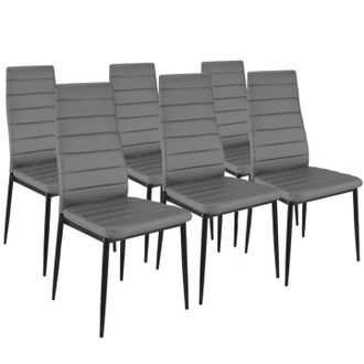 IDMarket Set Di 6 Sedie Da Pranzo Romane Grigie
