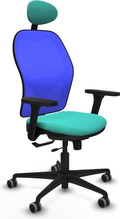 Piqueras y Crespo Ergonomischer Stuhl mit 3D-Armen, h&ouml;henverstellbare Lendenwirbelst&uuml;tze und festes Kopfteil, ausgestattet mit Syncro/Traslack und injiziertem Schaumsto