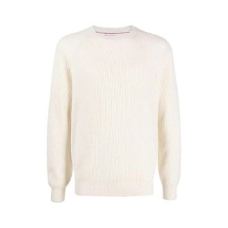 Brunello Cucinelli Rundhals-Pullover - - Knitwear - Herren - Beige - L