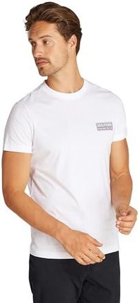 Tommy Hilfiger T-Shirt Manches Courtes Homme Printed Badge Col Ras-du-Cou, Blanc (White), XXL