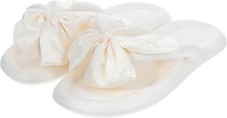 Minkissy Sandalles Noeud Pour Femme Antidérapantes Et Légères Pour Plage Voyages Blanches