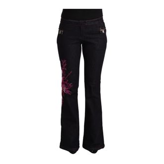 Exte Schwarze Flared Denim Jeans Eleganz - - Jeans - Damen - Schwarzk - M