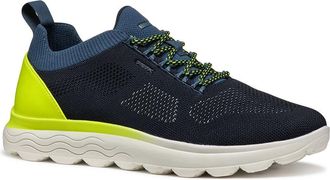 Geox Herren U SPHERICA E Sneaker, Navy/Fluo Yellow, 42 EU
