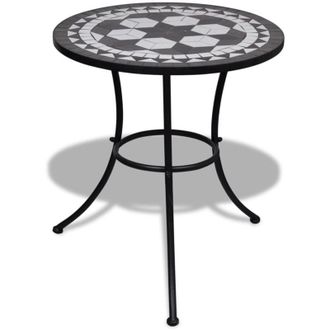 vidaXL Vidaxl - Table de bistro Noir et blanc 60 cm Mosa&iuml;que