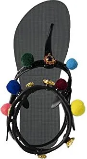 UZURII | Mystique Pompom - Zilver | Tongs pour femme | Sandales confortables et &eacute;l&eacute;gantes faites &agrave; la main | Pour int&eacute;rieur et ext&eacute;rieur 39/40