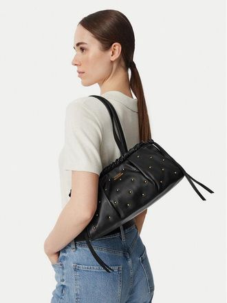 Tommy Hilfiger Handtasche Soft Leather Shoulder Bag Studs AW0AW19338 Schwarz