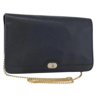 Dior Sac bandouli&egrave;re &agrave; rabat et cha&icirc;ne Vintage Pre-owned - Femme - Pre-owned - Bleu - Taille: ONE Size