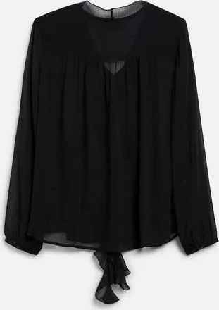 s.Oliver Langarmbluse Bluse Transparente Chiffonbluse mit Volants
