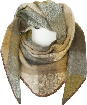 Glamexx24 XXL Schal Damen Halstuch Unisex Poncho Dreieckige Form Trendfarben Winterschal Kariert Schal Viele Variationen