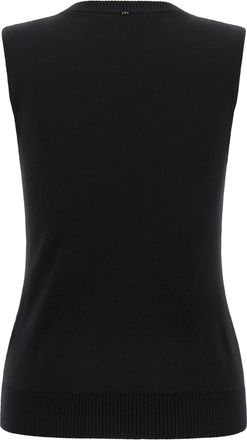 Sportmax Womens Black Virgin Wool Tank Tops