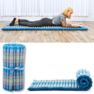 Leewadee Faltbare Bodenmatratze - Japanischer Rollbarer Futon - Tatami Faltmatte - G&auml;stebett - Camping Matratze - Thai Massage Matte, Kapok F&uuml;llung, 190 x 70 c