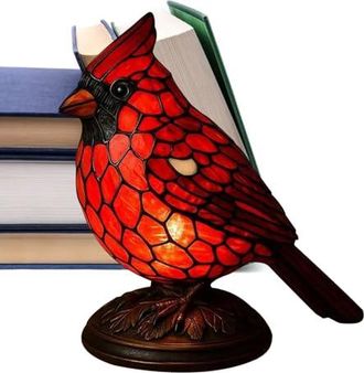 Generic Veilleuse en forme doiseau | R&eacute;sine d&eacute;corative sans fil | Lampe de table en forme doiseau rouge pour d&eacute;coration dint&eacute;rieur - Pour table de chevet, mai