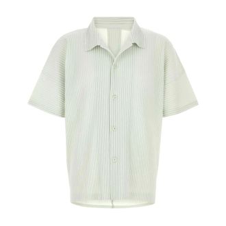 Issey Miyake Homme, Chemises, Vert, Taille: XL Short Sleeve Chemises