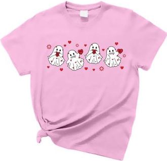 Generic T-shirt graphique pour femme pour la Saint-Valentin 2026, rose, XXL