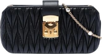 Miu Miu Sac bandouli&egrave;re en cuir Nappa Pre-owned - Femme - Pre-owned - Noir - Taille: ONE Size