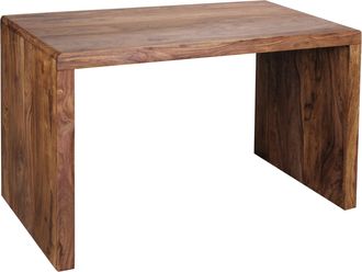 WOHNLING Schreibtisch BOHA Massiv-Holz Sheesham Computertisch 120 cm breit Echtholz Design Ablage B&uuml;ro-Tisch Landhaus-Stil