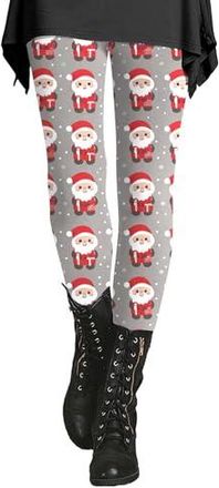 Generic HUIFUAO Legging de Noël pour femme - Motif sapin de Noël amusant - Père Noël - Pantalon de yoga grande taille - Doux et confortable - Taille haute - E