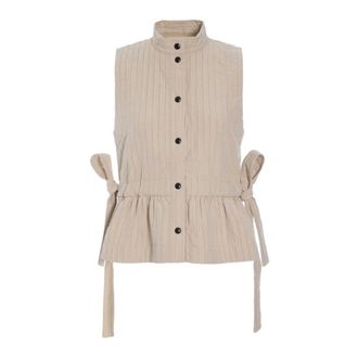 Bitte Kai Rand Femme, Blouses et Chemises, Beige, Taille: 36 FR Tie-Waist Sleeveless Top