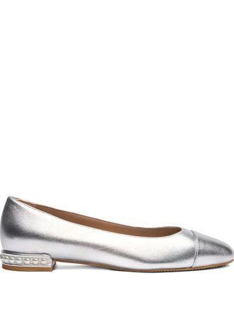 Stuart Weitzman ballerines plates Pearl - Argent