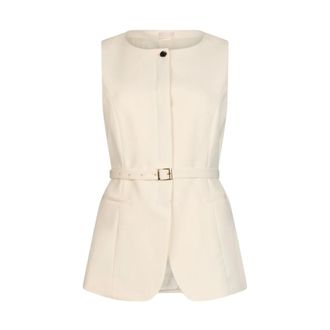 Liu Jo Femme, Blouses et Chemises, Beige, Taille: 36 FR Gilet sans manches