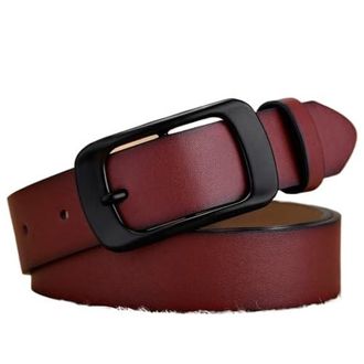 Generic Ceinture à boucle aiguille pour femme - Ceinture tendance décontractée - Ceinture en jean simple pour jeunes, rouge profond, 110 cm