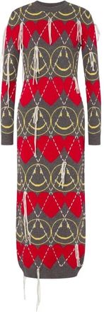 Moschino Femme, Robes, Multicolore, Taille: 42 FR Robe en laine m&eacute;lang&eacute;e Smiley