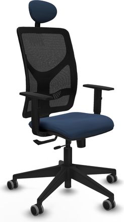 Piqueras y Crespo Call Center Stuhl mit 1D-Armlehnen, h&ouml;henverstellbarer Lendenwirbelst&uuml;tze und festem Kopfteil, ausgestattet mit Syncro/Traslack und Schneideschaum, Sc