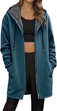 Generic Manteau Femme Veste Polaire Femme Manches Longues Sweats &Agrave; Capuche Cotton Chaud Doublure Zipp&eacute;e &Agrave; Capuche Hoodies Sweatshirt Avec Poches Automne Hiver